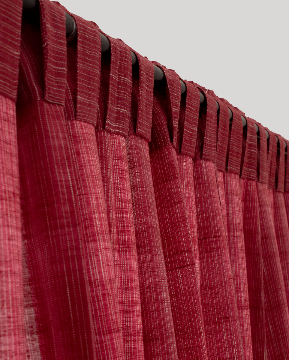 Patchwork Jamdani Cotton Handloom Curtain- Red - Single Piece - 6X3 Fe