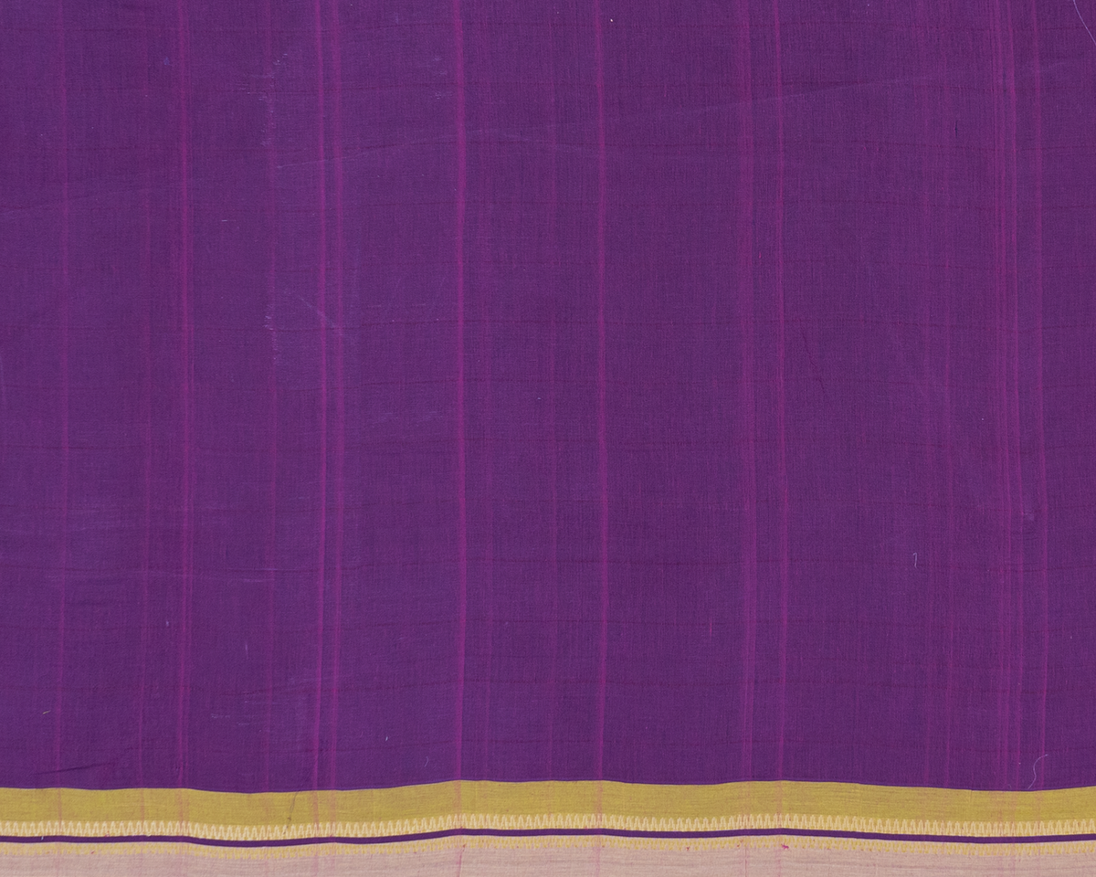 Turned Weft Dobby Cotton Handloom Saree - Violet