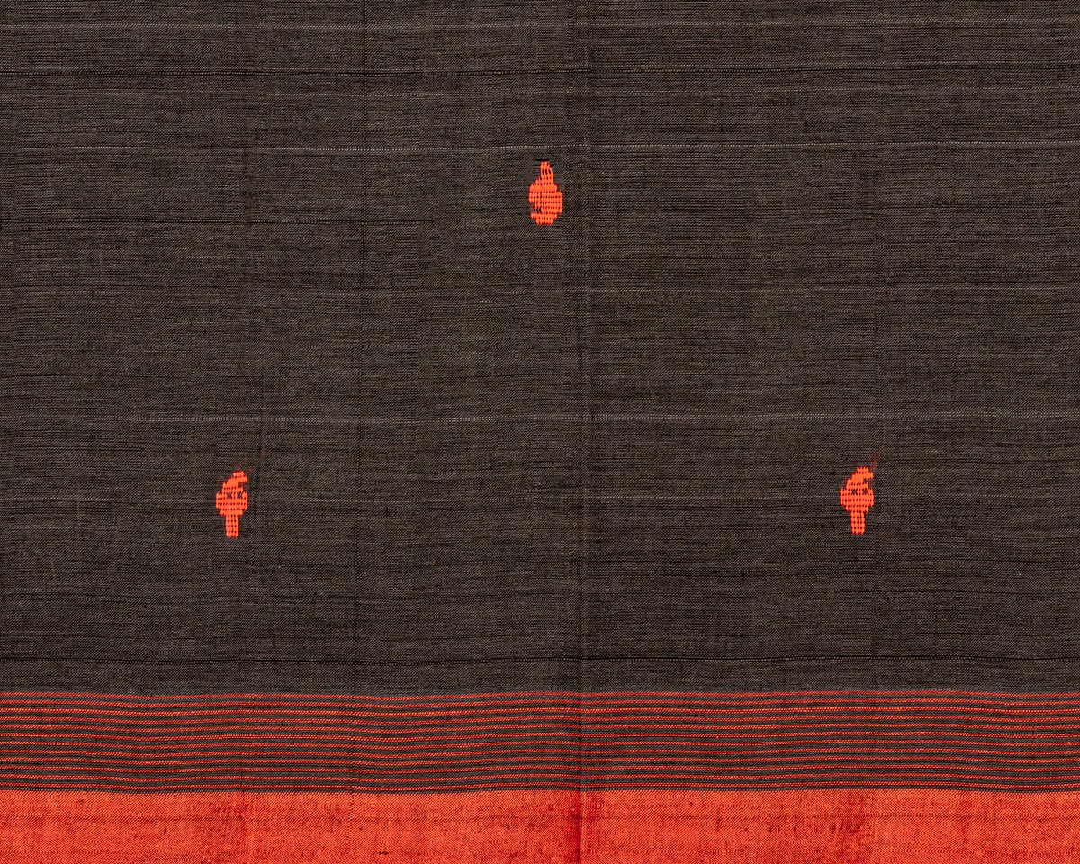 Mango Buta Cotton Handloom Saree - Grey